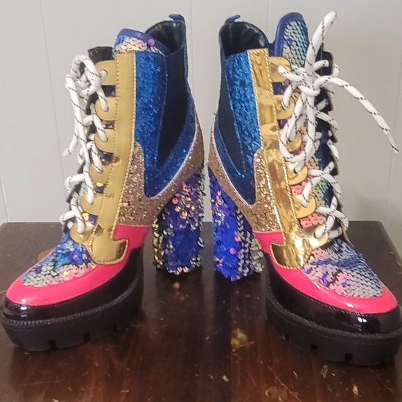 Cape Robbin | Shoes | Cape Robbin Nell Glitter Platform Ankle Boots ...